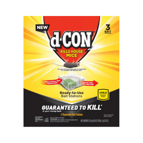 D-CON 1920099427 Mice Bait Station, Solid Green - pack of 3