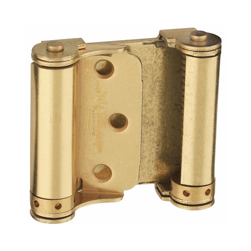 National Hardware N115-303 Double-Acting Spring Hinge 3" L Brass-Plated ...