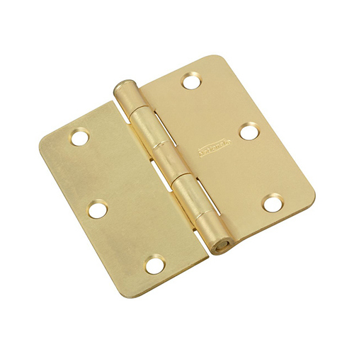 National Hardware N830-229 Door Hinge, Cold Rolled Steel, Satin Brass, Non-Rising, Removable Pin ...