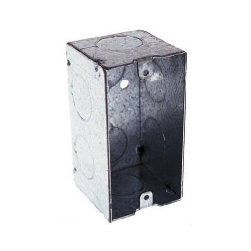 RACO 674 Handy Box, 1 -Gang, 8 -Knockout, 3/4 in Knockout, Steel, Gray ...
