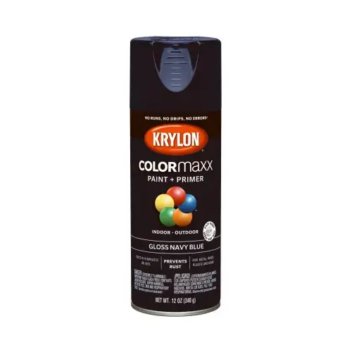 KRYLON 5529-XCP6 COLORmaxx Spray Paint, Gloss, Navy Blue, 12 oz ...