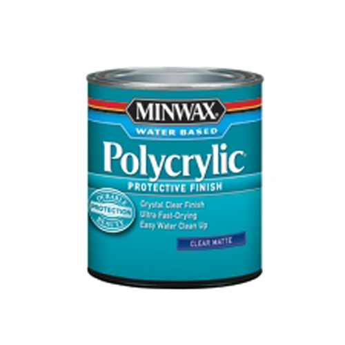Minwax 222224444 Polycrylic Protective Finish, Matte, Liquid, 0.5 pt ...