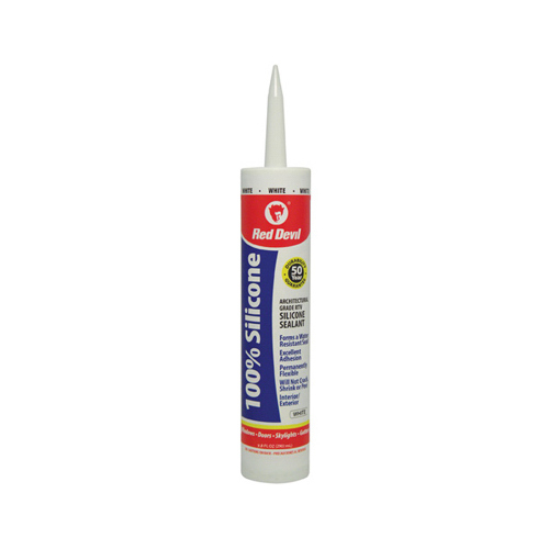 Red Devil 0816 Silicone Sealant, White, -60 to 400 deg F, 10.1 fl-oz ...