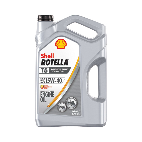 Shell Rotella 550045348 T5 Engine Oil, 15W-40, 1 gal Jug