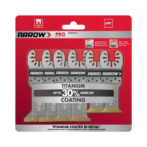 Arrow Fasteners OSC201VP-6 Titanium Metal/Wood Oscillating Tool Blades ...