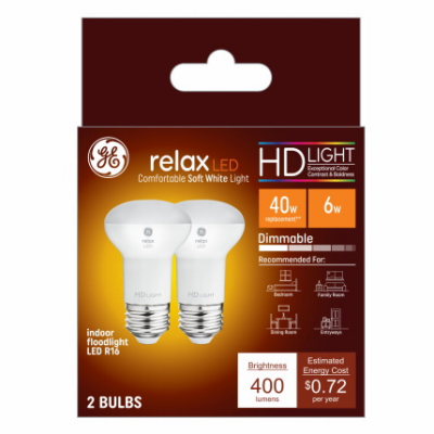 Feit Electric BPR16DM/927CA LED Bulb, Flood/Spotlight, R16 Lamp, 40 W ...