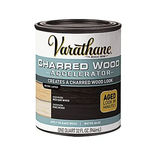 Varathane 347105 Charred Wood Accelerator, Charred, Black, Liquid, 1 qt ...