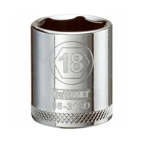 DEWALT DWMT86313OSP Hand Socket, 18 mm Socket, 3/8 in Drive, 6-Point ...