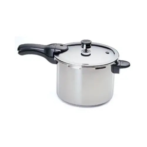 Presto 01362 Pressure Cooker, 6 qt Capacity, 10-1/2 in Dia, Stainless ...
