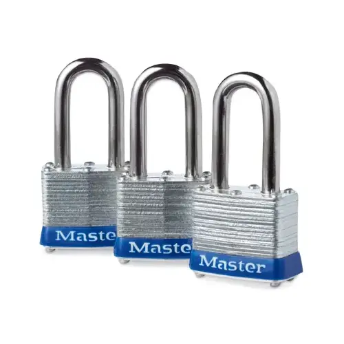 Master Lock 3TRILF Padlock, Keyed Alike Key, 9/32 in Dia Shackle, 1-1/2 ...