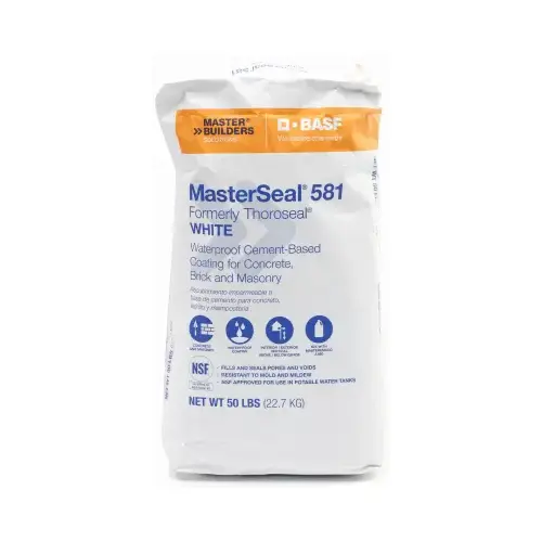 BASF MS581WH50 Waterproof Coating MasterSeal 581 White Cement-Based 50 ...