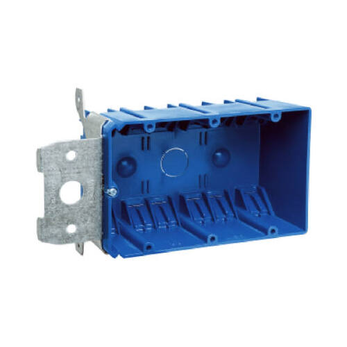 Carlon B349ADJ Outlet Box 49 cu in Rectangle PVC 3 gang Blue Blue