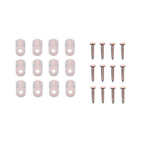 Make-2-Fit PL7738 Window Screen Clip with Screw, Plastic, White