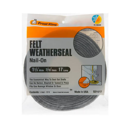 Frost King S214/17H WEATHERSTRIP FELT 1-1/4X 17FT