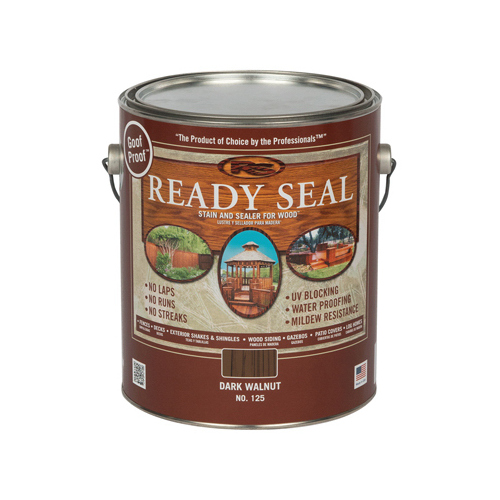 Ready Seal 125 Stain and Sealer, Dark Walnut, 1 gal, Can