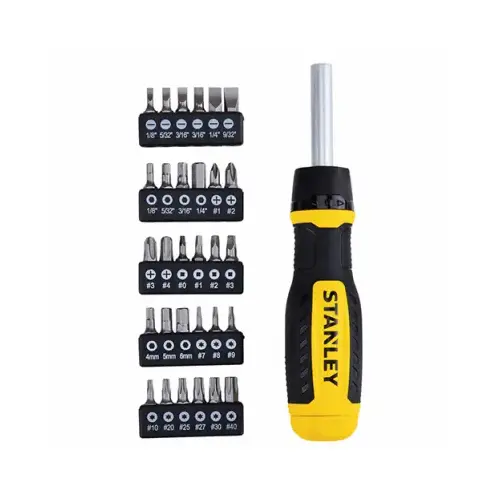 Stanley STHT60084 Ratcheting Screwdriver Set 30 pc Assorted Black ...