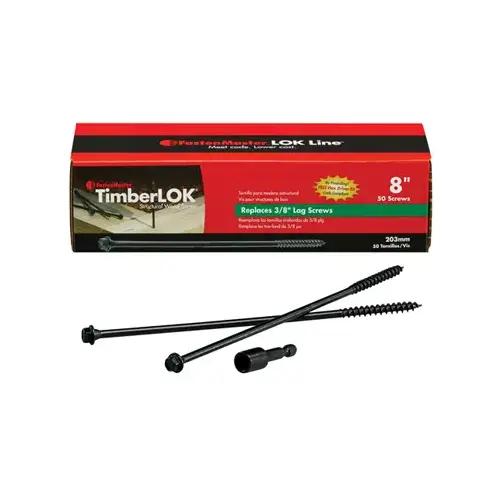 FastenMaster FMTLOK08-50A Structural Wood Screws TimberLok 8" L Hex E ...