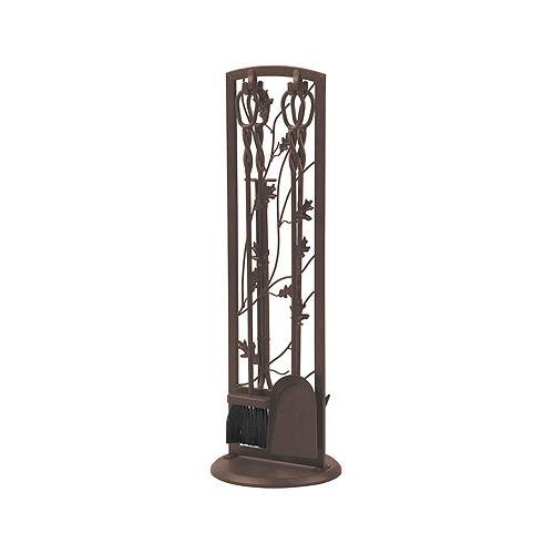 PANACEA 15913 Fireplace Tool Set Colonial Brown Powder Coated Steel ...