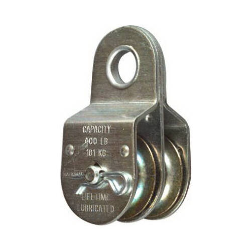 National Hardware N199810 3214BC 1-1/2" Fixed Double Pulley Zinc Plated ...