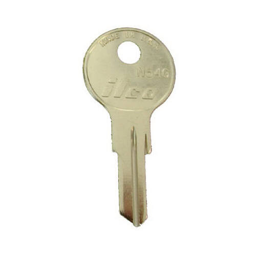 Kaba Ilco N54G Key Blank, Brass, Nickel, For: Dominion Vehicle Locks