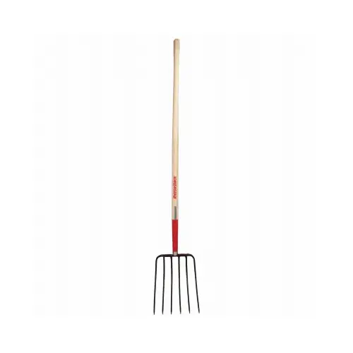 Razor-Back 74124 10-In. Forged Steel Manure Fork, 54-In. Handle, 6 ...