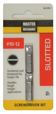 Master Mechanic 160375 Slotted Screwdriver Power Bit, #10-12, 2-In. Buy Now