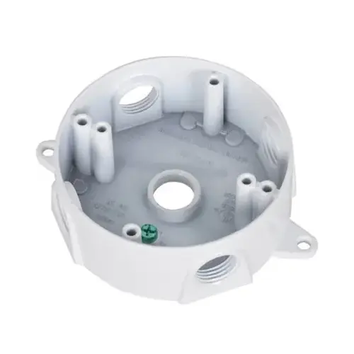 HUBBELL ELECTRICAL PRODUCTS BRD-4-W White Weatherproof Round Outlet Box ...