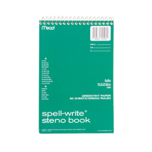 Mead 43080 Steno Book 6" W X 9" L Wide Ruled Spiral Assorted Assorted
