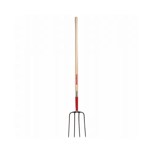 Razor-Back 74102 9-In. Forged Steel Manure Fork, 4 Tines, 54-In. Handle ...
