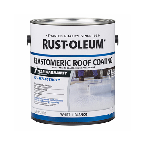 Rust-Oleum 301904 710 Series Elastomeric Roof Coating, White, 0.9 gal, Liquid