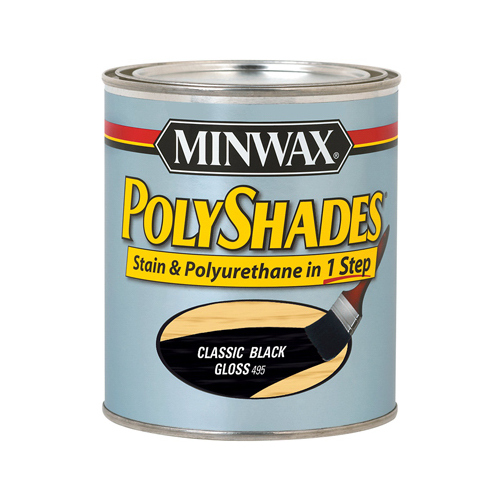 MINWAX COMPANY, THE 61495 Classic Black Gloss Polyshades Wood Stain, Qt.