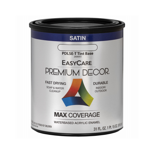TRUE VALUE MFG COMPANY PDLSET-QT Premium Decor Acrylic Paint, Tint Base ...