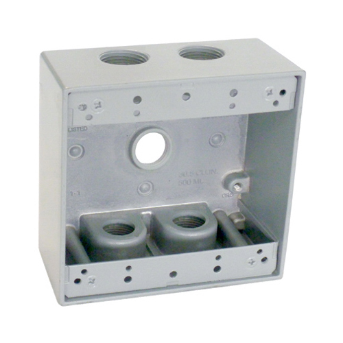 HUBBELL ELECTRICAL PRODUCTS TGB50-5 Gray 2-Gang Outlet Box