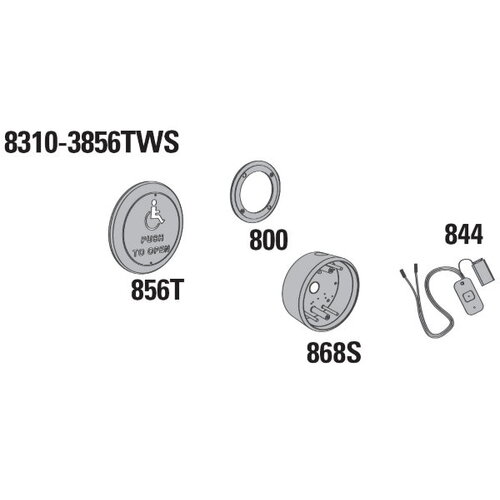 LCN 8310-3856TWS Round Surface Wall Mount Actuator with Logo and Text