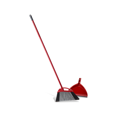 O'CEDAR BRANDS 151334 Power Corner Broom With Dust Pan, Large Angled Head
