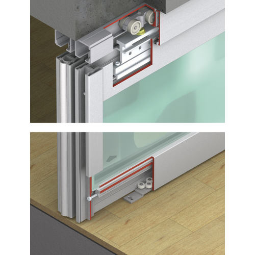 Hafele 941.12.000 Sliding Door Hardware, Hawa Divido 80 GR, set Rollers ...