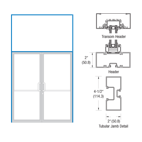 CRL-U.S. Aluminum FA9221172 Clear Anodized 76" x 126" 451 Series ...