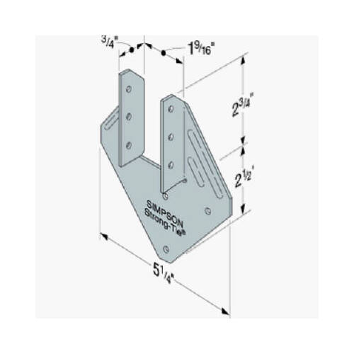 Simpson Strong-Tie H1 Hurricane Tie, 5-1/4 in L, 5-1/4 in W, Steel ...