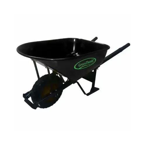Master Gardner 10000-04075 Professional Wheelbarrow, Steel Bed, 6-Cu ...