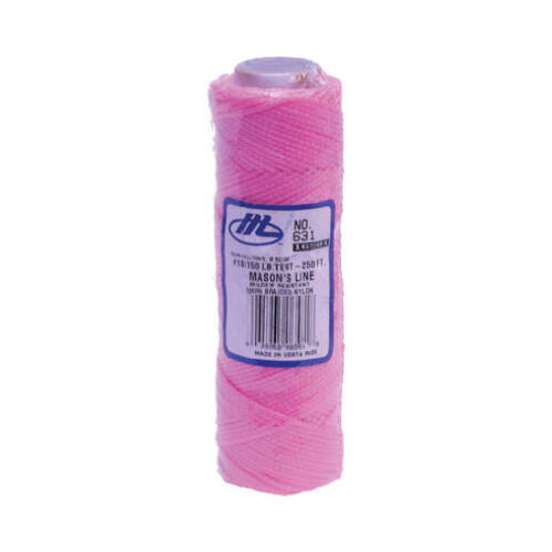 Marshalltown 16581 250-Ft. Fluorescent Pink Braided Nylon Mason Line
