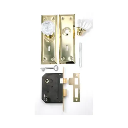 BELWITH PRODUCTS LLC 1139 Door Knob & Mortise Lock Combo, Brass-Plated ...