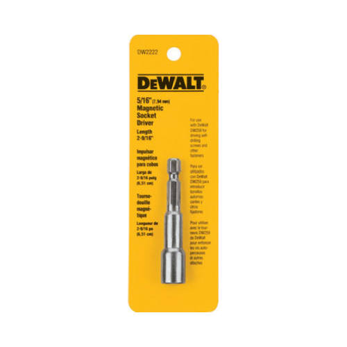 DEWALT DW2222B Nut Driver, 5/16 in Drive, Magnetic Drive, 2-9/16 in L ...