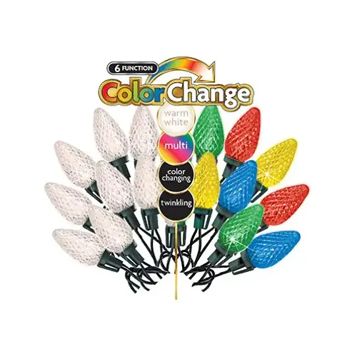 Sylvania V44904-88 Staylit LED C9 Light Set, 25 Color-Changing Lights ...