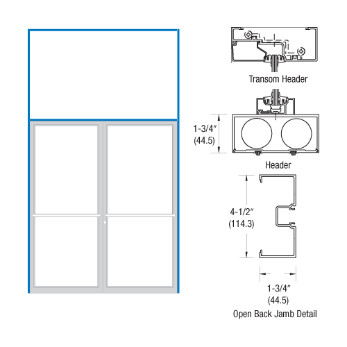 CRL-U.S. Aluminum 0A6271172 Clear Anodized 1-3/4" x 4-1/2" 450 Series ...