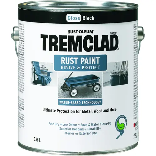 Rust-Oleum 26026WB155-XCP2 TREMCLAD Rust Paint, Gloss, Black, 3.78 L ...