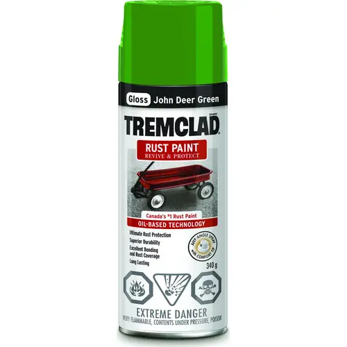 Rust-Oleum 27039B522 TREMCLAD Rust Spray Paint, Gloss, JD Green, 340 g ...