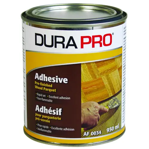 Durapro AF0034-950 Parquet Adhesive, Liquid, Hydrocarbon, White, 950 mL ...