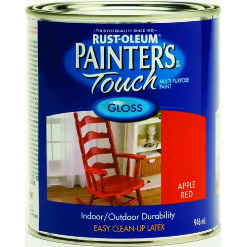 Rust-Oleum 254921 PAINTER'S Touch Brush-On Paint, Gloss, Apple Red, 946 ...