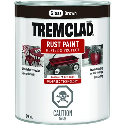 Rust-Oleum 254920 TREMCLAD Rust Paint, Gloss, Brown, 946 mL, Can Buy Now