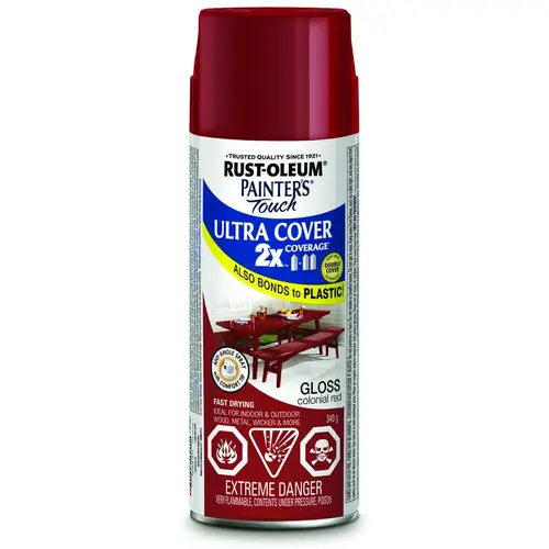 Rust-Oleum 253713-XCP6 PAINTER'S Touch Spray Paint, Gloss, Colonial Red ...